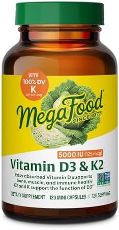 Amazon.com: MegaFood Vitamin D3 5000 IU (125 mcg) - Vegetarian ...
