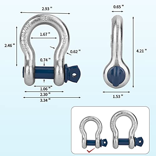 Snapklik.com : Towmavin Winch Shackles 5/8" X 3.25 Ton Shackle
