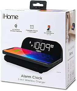 iHome Alarm Clock with Wireless Charging, iPhone Charger and Samsung ...