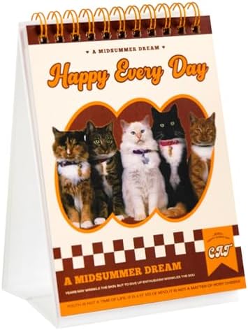 Amazon.com : 2024 Mini Desk Calendar Monthly Standing Flip Cute Cat ...
