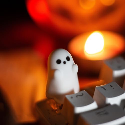Amazon.com: REDQIN Artisan Keycaps - Cute Ghost keycaps White Resin ...