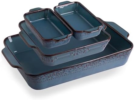 Amazon.com: SOUJOY 3 Pack Porcelain Bakeware Set, Rectangular Baking ...
