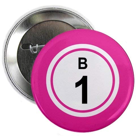 BINGO BALL B1 ONE PINK 2.25 inch Pinback Button Badge : Amazon.in: Toys ...