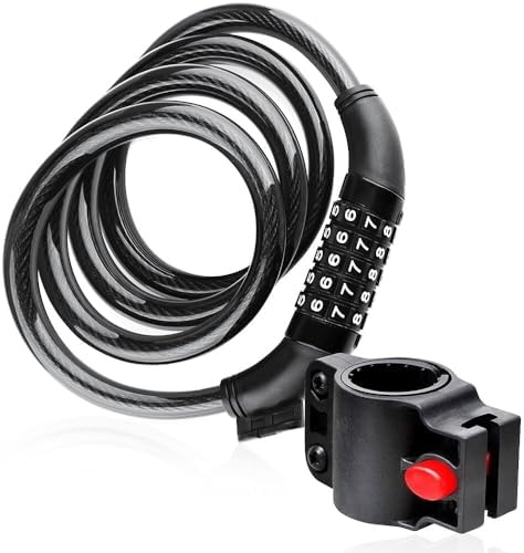 Amazon.com: Bike Lock Cable, 1 Pack 4ft Combination Bicycle Lock with ...