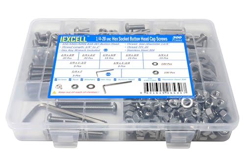 Snapklik.com : Iexcell 300 Pcs SAE 1/4-20 UNC Threads Stainless Steel ...