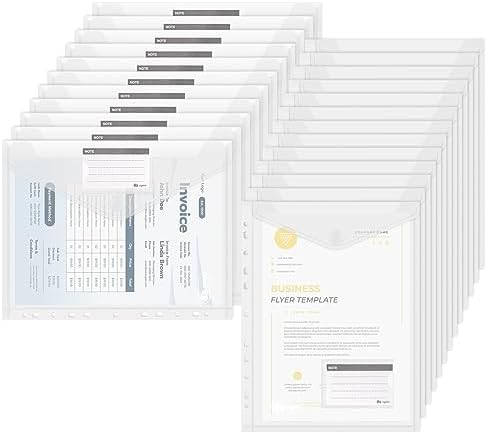 Agoer Clear Plastic Wallets A4, 2 in 1 Document Wallets A4, 36 Packs ...