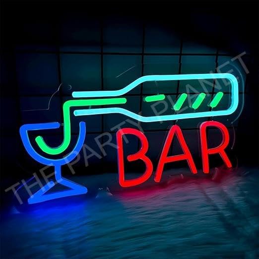 THE PARTY PLANET Neon Signs for Wall Decor, LED Bar Lights for Man Cave ...
