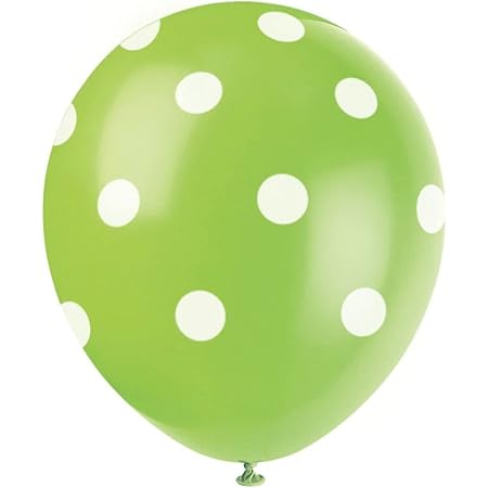 Amazon.com: Qualatex Big Polka Dots White/Lime Green Biodegradable ...
