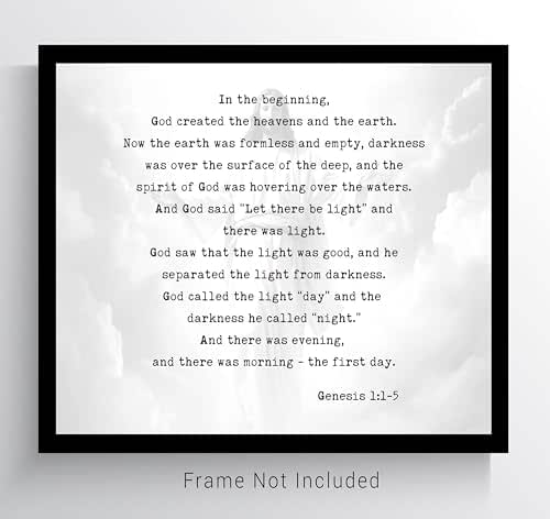 Amazon.com: Bible Verse Genesis 1:1-5 - Religious and Spiritual Quote ...