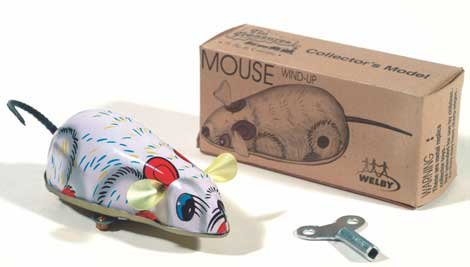Buy Wind up tin Toy Mouse with Key Collectible Wind-Up Vintage Replica ...