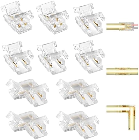 Amefil 2 Pin 8mm Cob LED Strip Connectors,DC Female Input with Easy ...