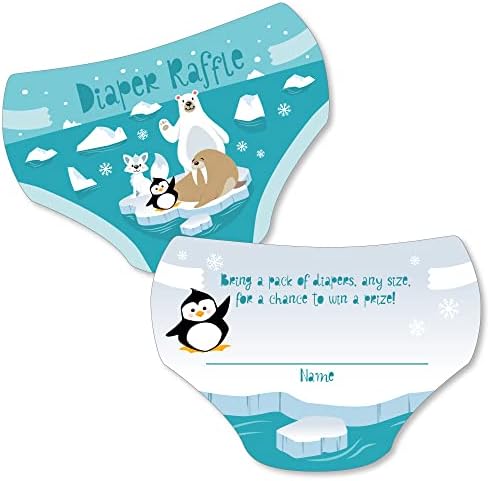 Amazon.com : Big Dot of Happiness Arctic Polar Animals - Diaper Shaped ...
