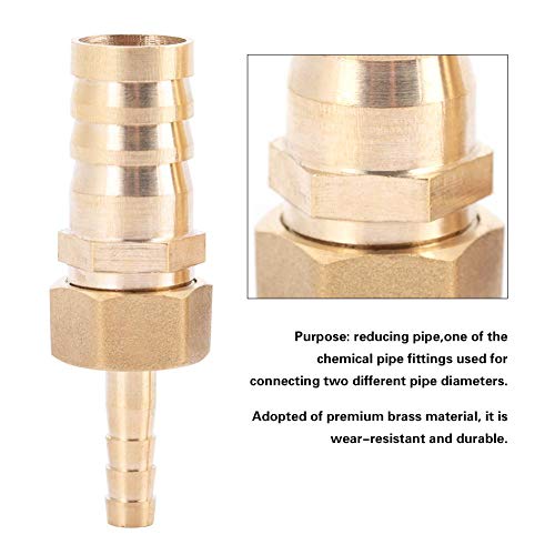 Brass Fitting – 6mm-14/16/19/25mm Hose Barb Tail Reducer Reducing Plug Connector Straight Pipe ...