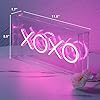 XOXO Sign Neon Signs USB LED Sign Desk Lightbox Pink Neon Bar Sign 3D ...