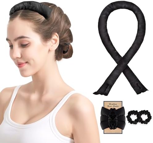 Amazon.com : Kitsch Satin Heatless Curling Set - Overnight Hair Curlers ...