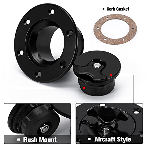 Snapklik.com : PQY Billet Aluminum Aircraft Style Fuel Cell Gas Cap
