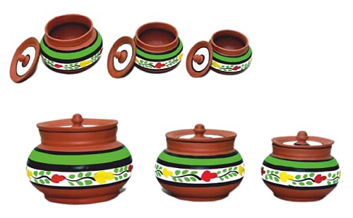 Buy Mathni Set with Painting (Small-700Ml, Medium-1Ltr, Large-1.8 LTR ...