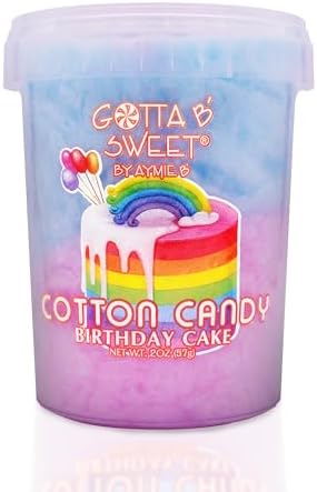 Amazon.com : Gotta B Sweet Birthday Cake Flavored Cotton Candy - 2 oz ...