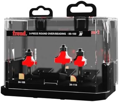 Freud 3 Piece Round Over/Beading Bit Set - Ideal for Fine Furniture ...