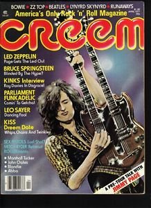 Creem Magazine April 1977- Led Zeppelin- Bruce Springsteen- Kinks- Kiss ...