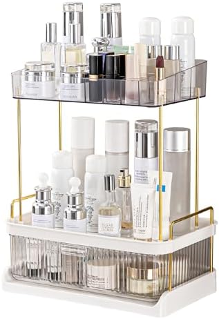 Amazon.com: Vtopmart 2-Tier Skincare Storage Rack - Transparent ...