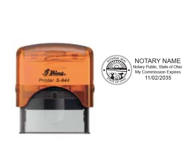 Amazon.com : Shiny Orange Notary Stamp | Self Inking, Printer S-845, 2 ...