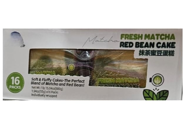Amazon.com: Fresh Matcha Red Bean Cake 16 slices : Grocery & Gourmet Food