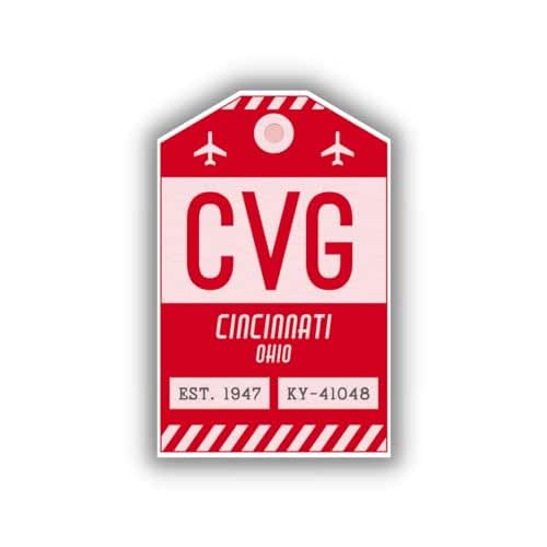 Amazon.com: CVG Cincinnati Ohio Luggage Tag Sticker/Airport Code ...