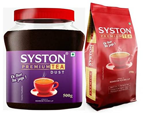 SYSTON Tea, Pack of 2 (Dust Premium Tea 500gm JAR + Family Premium Tea ...