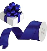 Amazon.com: HUIHUANG Blue and Gold Plaid Christmas Ribbon 2.5 inch Blue ...