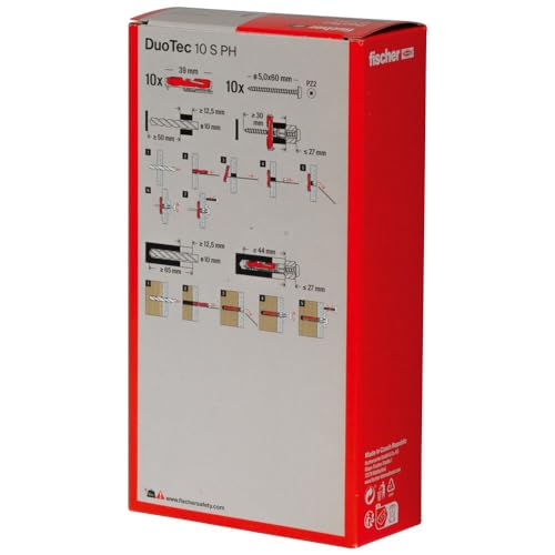 Snapklik.com : Fischer DuoTec 10, 3/8" Toggle Anchors,10 Plugs &10 ...