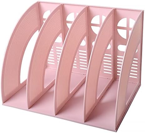 Desk File Organiser,SAYEEC Sturdy Desktop 4 Section Magazine Plastic ...