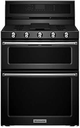Amazon.com: KITCHENAID KFGD500EBL Double Oven Gas Freestanding Range, 6 ...