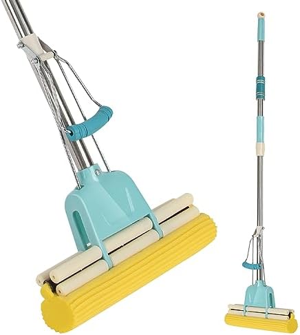 ALMAND Stainless Steel PVA Sponge Mops Wringer for Floor Cleaning ...