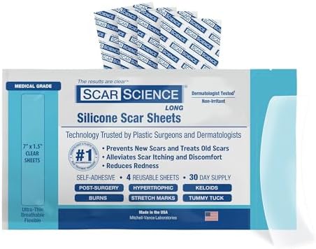 Amazon.com : ScarAway Advanced Silicone Scar Sheets, Medical Grade ...