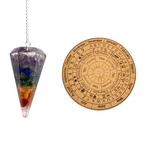 Amazon.com: 7 Chakra Crystal Orgone Pendulum – Pendulum Set with Chakra ...
