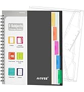 Amazon.com : MOWEE Spiral Notebook - 5 Subject Notebook, College Ruled ...