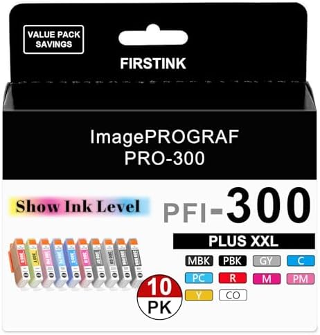 Amazon.com: High Capacity PFI-300 PFI300 Ink Cartridges (Show Ink Level) PFI 300 Ink Tanks ...