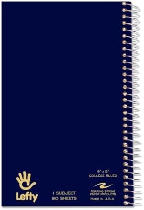 Amazon.com : Roaring Spring Lefty Spiral Journal, College Ruled Small ...