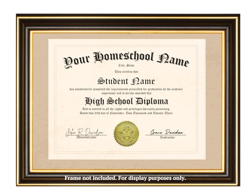 Homeschool Diploma Template High School Diploma Copy | Instant