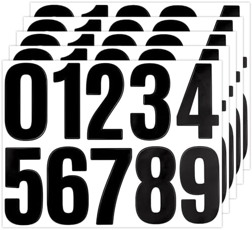 Amazon.com: 5 Sheets Mailbox Number Stickers, 4 Inch Self Adhesive ...