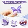 Amazon.com: 40Pcs Purple Transparent Butterfly Stickers, PET Vintage ...
