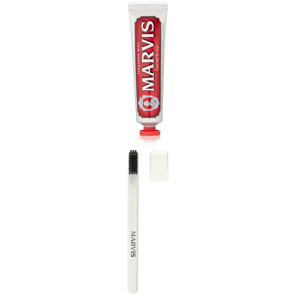 Amazon.com: Marvis Cinnamon Mint Toothpaste, 3.8 oz and Soft Bristle ...