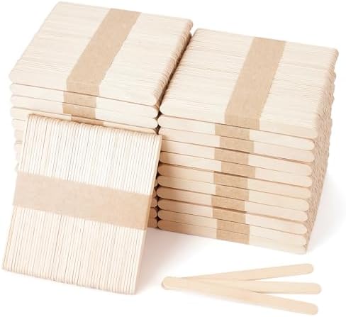 Amazon.com: 300 pcs Jumbo Wooden Craft Sticks Pack - Bulk Popsicle ...