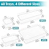 Vtopmart 60 PCS Drawer Organiser, 4-Size Clear Plastic Drawer Organiser ...