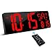 XREXS Large Digital Wall Clock with Remote Control, 16.5 Inch LED Large ...