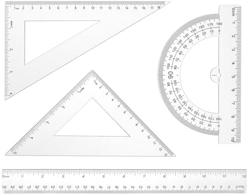 Amazon.com : AHQiZFX 1 Set Plastic Ruler Math Set Includes Straight ...