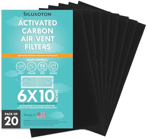Activated Carbon Air Vent Filters for Home - 20 Pieces 6" x 10" Floor ...