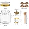 Amazon.com: BIGIVACA 3 oz Mini Honey Jars - 30 Pack Hexagon Glass Jars with Wood Dippers, Gold ...