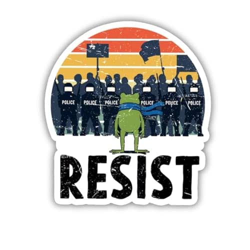 Amazon.com: Frog Protest Meme Sticker, P0rtLand Frog Resistance Sticker ...